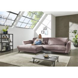 Ecksofa DIE PLANBAR, B:288cm H:81cm T:194cm, rosa, 88% Polyester;12% Polyamid, Wohnzimmer, Sofas, "MP-IN23149 L-Form", Kaltschaumpolsterung mit