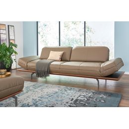 4-Sitzer, B:252cm H:117cm T:129cm, braun, CREATION BY ROLF BENZ, Leder Oskar - echtes Leder;Flachgewebe DONNA (76% Polyester 24% Polyacryl), Sofas,