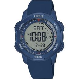 Lorus Herren Chronograph, blau, Armbanduhren, Armbanduhr, Quarzuhr, Herrenuhr, bis 10 bar wasserdicht, digital