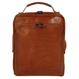 Pike PIKÉ Damen Cityrucksack, braun, Leder, Rindsleder, Rucksäcke, echt Leder, Made in Italy