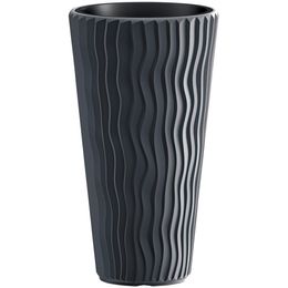 Pflanzk&uuml;bel Prosperplast, H:70,8cm &Oslash;:39cm, grau, Kunststoff, Terasse, Pflanzgef&auml;&szlig;e, "Sandy Slim", &Oslash;xH: 39x70,8 cm
