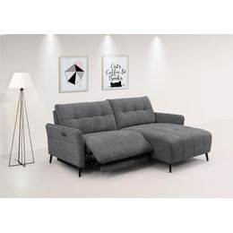 Ecksofa Inosign, B:209cm H:89cm T:91cm, grau, Webstoff 100% Polyester, Wohnzimmer, Sofas, "DENIO 3-Sitzer, L-Form (Breite 209cm), elektr.