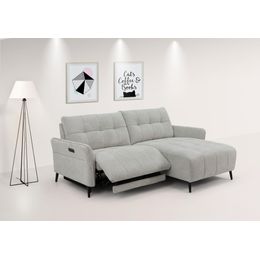 Ecksofa Inosign, B:209cm H:89cm T:91cm, beige, Webstoff 100% Polyester, Wohnzimmer, Sofas, "DENIO 3-Sitzer, L-Form (Breite 209cm), elektr.
