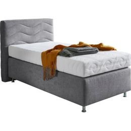 Boxspringbett, B:135cm L:210cm, grau, Westfalia Schlafkomfort, Bezug Bett: Microvelours (100% Polyester) oder Feinstruktur (100% Polyester);Bezug