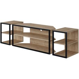 TV-Schrank DECORTIE, B:160cm H:45cm T:42cm, braun, Spanplatte, Wohnzimmer, Schränke, "Echo TV Schrank", Einfache Montage,Platzsparend