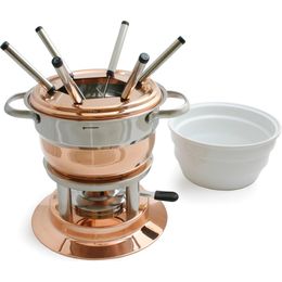 SWISSMAR Fondue "Lausanne", B:24cm H:20cm T:24cm, braun, Fondues, 11-teilig, inkl. 6 nummerierten Fonduegabeln und Keramikeinsatz