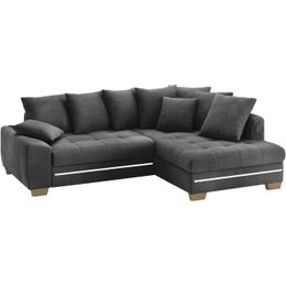 Ecksofa MR. COUCH, B:243cm H:88cm T:190cm, schwarz, Memphis (Grundgewebe - 100% Polyester; Nutzschicht- 90% Polyester / 10% Polyamide), Wohnzimmer,