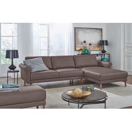 Ecksofa, B:262cm H:85cm T:178cm, beige, CREATION BY ROLF BENZ, NaturLEDER OSKAR (echtes Rindsleder), Wohnzimmer, Sofas, "CR.450, Designecksofa,