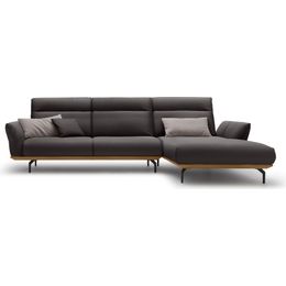 Ecksofa, B:318cm H:103cm T:183cm, braun, CREATION BY ROLF BENZ, NaturLEDER OSKAR (echtes Rindsleder), Wohnzimmer, Sofas, "CR.460", Sockel in