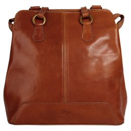 Pike PIKÉ Damen Cityrucksack, braun, Leder, Rindsleder, Rucksäcke, echt Leder, Made in Italy