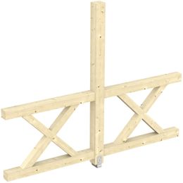 Skan Holz Carport-Seitenwand SKANHOLZ, B:243cm H:210cm, beige, Holzwerkstoff, Gartenhaus-Seitenwände, "Andreaskreuz", freistehehend