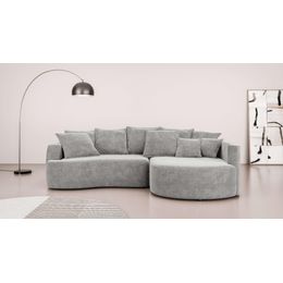 Ecksofa Inosign, B:255cm H:90cm T:181cm, grau, 100% Polyester, Wohnzimmer, Sofas, "Kahekili, Schlafsofa mit Bettkasten, Maße B/T/H: 255/181/90/ cm",