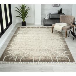 Teppich, B:200cm H:15mm L:290cm, beige, MyFlair M&Ouml;BEL & ACCESSOIRES, Polyester, Wohnzimmer, Teppiche, "Enya 1, LAGERR&Auml;UMUNG", Shaggy im Skandi Look,