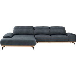 Wohnlandschaft Musterring, B:342cm T:207cm, blau, Sofas, "MR 2490", Fuß schwarz, Sitzhöhe 48cm, wahlweise mit Funktionen, Maße 342x207 cm