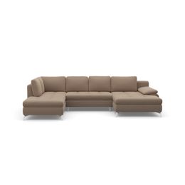 Sit & More Wohnlandschaft SIT & MORE, B:326cm T:201cm, braun, Sofas, "Latigo U-Form", mit Recamiere, wahlweise mit Bettfunktion und Bettkasten