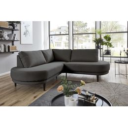 Ecksofa, B:200cm H:82cm T:200cm, grau, ATLANTIC HOME COLLECTION, Wohnzimmer, Sofas, "Ronny L-Form", mit Wellenunterfederung, organische Formsprache,