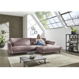 Ecksofa DIE PLANBAR, B:288cm H:81cm T:194cm, rosa, 88% Polyester;12% Polyamid, Wohnzimmer, Sofas, "MP-IN23149 L-Form", Kaltschaumpolsterung mit