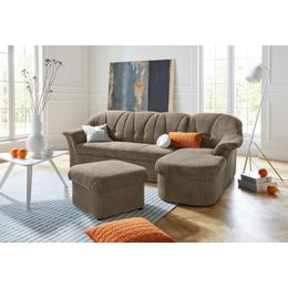 Ecksofa DOMO collection, B:238cm H:82cm T:141cm, braun, 95% Polyester, 5% Nylon, Wohnzimmer, Sofas, "Pegnitz, elegante Rückensteppung, komfortabel,