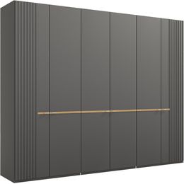 Musterring Drehtürenschrank "Isabelle", Graphit-Dekor, B/H/T: 295,2cm x 236cm x 58cm, Türen: 6 Stk. Lamellen im Korpus-Farbton, grau,