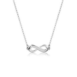 NENALINA Damen Kette mit Anhänger "Infinity Unendlichkeit Symbol 925 Silber", 45, ohne Stein, Silber 925 (Sterlingsilber), L: 45, silber, Silber 925