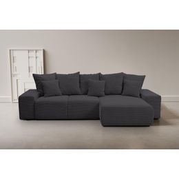 Ecksofa WERK2, B:300cm H:76cm T:150cm, grau, 90% Polyester, 10% Nylon, Wohnzimmer, Sofas, "Riwa, modernes Sofa zum Kuscheln und Entspannen, Breite