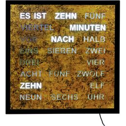 AMS Wanduhr, B/H/L: 40cm x 4cm x 40cm, schwarz, Wanduhren, Quarzuhr, Digitaluhr, Wohnzimmer, Esszimmer, Küche, Arbeitszimmer,Büro