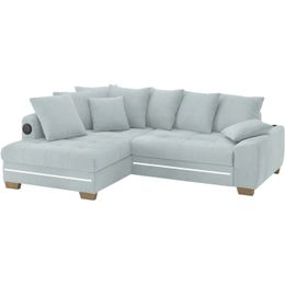 Ecksofa MR. COUCH, B:243cm H:88cm T:190cm, grau, Novaclean Avanti (100% Polyester), Wohnzimmer, Sofas, "Nikita II, L-Form", RGB-LED,