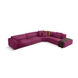 Ecksofa Egoitaliano, B:378cm H:95cm T:282cm, pink, Wohnzimmer, Sofas, "Beverly, extravangantes Designsofa mit erstklassigem Sitzkomfort", wahlweise