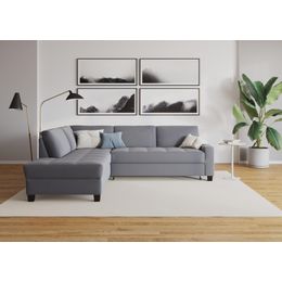 Ecksofa DOMO collection, B:243cm H:84cm T:209cm, grau, Struktur fein (100% Polyester);Luxus-Microfaser (100% Polyester);Luxus-Microfaser in