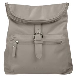 FORTY Cityrucksack, grau, Leder, Rindsleder, Rucksäcke, echt Leder, Made in Italy