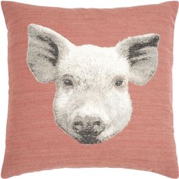 Dekokissen Pad, B:45cm L:45cm, rosa, Baumwolle, Dekokissen_Sitzkissen_Kissenh&uuml;llen, "MOO", Made in Europe, Kissenh&uuml;lle ohne F&uuml;llung, 1 St&uuml;ck