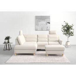 Sit & More Ecksofa SIT & MORE, B:251cm H:90cm T:187cm, beige, Wohnzimmer, Sofas, "Farö L-Form", inklusive Federkern, wahlweise mit Bettfunktion und Bettkasten