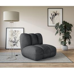 Sessel, B:90cm H:84cm T:106cm, grau, LeGer Home by Lena Gercke, 100% Polyester, Wohnzimmer, Sessel, "Priya Loungesessel, moderne Steppung, auch in