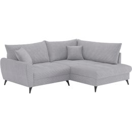 Ecksofa MR. COUCH, B:230cm H:71cm T:190cm, grau, Stripes (92% Polyester / 8% Nylon), Wohnzimmer, Sofas, "Blackburn II L-Form", Wahlweise mit
