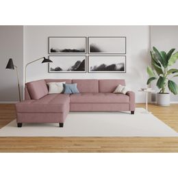 Ecksofa DOMO collection, B:243cm H:84cm T:209cm, lila, Struktur fein (100% Polyester);Luxus-Microfaser (100% Polyester);Luxus-Microfaser in