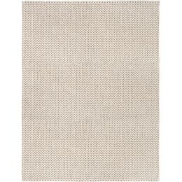 Wollteppich my home, B:70cm H:12mm L:140cm, beige, Wolle, Teppiche, "Noyack", Handweb-Teppich, Strick-Optik, handgewebt, reine Wolle