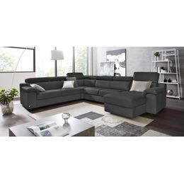 Wohnlandschaft Calia italia, B:360cm H:98cm T:286cm, schwarz, Sofas, "CS_Mambo, U-Form, Familiensofa, bequem und zeitlos", in Leder, inklusive
