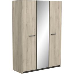 Kinderkleiderschrank Demeyere Group, B:133,5cm H:191,5cm T:51,4cm, braun, Spanplatte, Schr&auml;nke, "Watson", SCHRANK 3 TUERIG/1 SPIEGEL