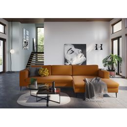 Ecksofa DOMO collection, B:329cm H:81cm T:173cm, gelb, Wohnzimmer, Sofas, "Modica, zeitlos und elegant, L-Form", moderne Optik mit extrabreiter
