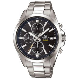 CASIO EDIFICE Herren Chronograph, silber, Armbanduhren, Quarzuhr,Armbanduhr,Herrenuhr, Edelstahlarmband, bis 10bar wasserdicht