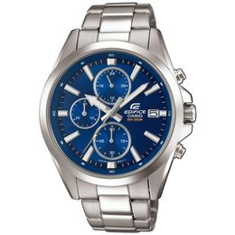 CASIO EDIFICE Herren Chronograph, silber, Armbanduhren, Quarzuhr,Armbanduhr,Herrenuhr, Edelstahlarmband, bis 10bar wasserdicht