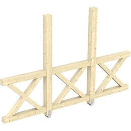Skan Holz Carport-Seitenwand SKANHOLZ, B:293cm H:210cm, beige, Holzwerkstoff, Gartenhaus-Seitenw&auml;nde, "Andreaskreuz", freistehehend