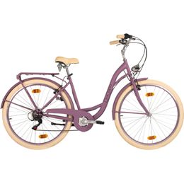 Dacapo Cityrad "Balloon Damenrad 28'' lila 6 Gänge 48 cm", 48cm, 28 Zoll (71,12cm) hinten: 28 Zoll (71,12cm), lila, Fahrräder