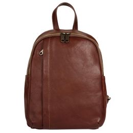Pike PIKÉ Cityrucksack, braun, Leder, Rindsleder, unifarben, Rucksäcke, echt Leder, Made in Italy