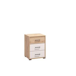Nachtkommode Inosign, B:48cm H:63cm T:40cm, beige, MDF, Spanplatte, Sideboards, "Modena Nachtschrank Nachttisch mit 2 oder 3 Schubladen",