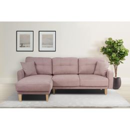 Ecksofa Home Affaire, B:234cm H:89cm T:164cm, rosa, Wohnzimmer, Sofas, "TRIPLO optionale Schlafsofa mit Bettkasten, Maße B/T/H: 234/164/89 cm",
