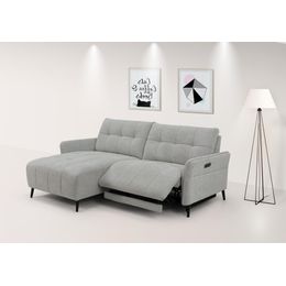 Ecksofa Inosign, B:209cm H:89cm T:91cm, grau, Webstoff 100% Polyester, Wohnzimmer, Sofas, "DENIO 3-Sitzer, L-Form (Breite 209cm), elektr.