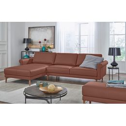 Ecksofa, B:282cm H:85cm T:178cm, braun, CREATION BY ROLF BENZ, NaturLEDER OSKAR (echtes Rindsleder), Wohnzimmer, Sofas, "CR.450, Designecksofa,