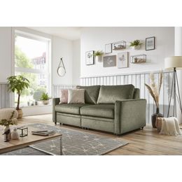 Schlafsofa DIE PLANBAR "MP-PD19021", gr&uuml;n (olive), B:186cm H:90cm T:100cm, 100% Polyester, Sofas, Schlafsofa, mit L&auml;ngsschl&auml;ferfunktion 80 bzw. 160x210 cm
