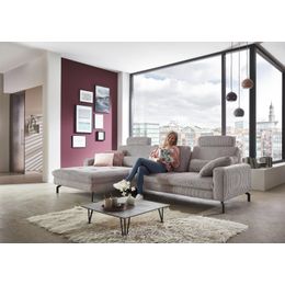 Ecksofa DIE PLANBAR "MP-IN20110 L-Form mit Federkern-Polsterung", rosa (rose), B:302cm H:87cm T:178cm, 100% Polyester, Sofas, Ecksofa, optional mit Funktionen erh&auml;ltlich